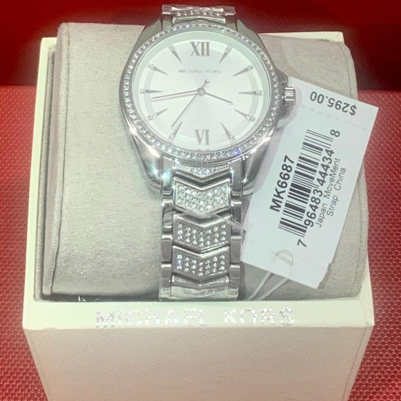 Michael Kors | Accessories | Michael Kors Mk6687 Fully Iced Silver Tone ...